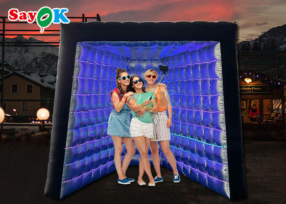 Portable Inflatable Photobooth Studio Tent Backdrop Black LED ...
