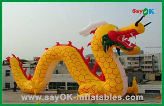 Custom Yellow Inflatable Chinese Dragon Inflatable Cartoon Characters ...