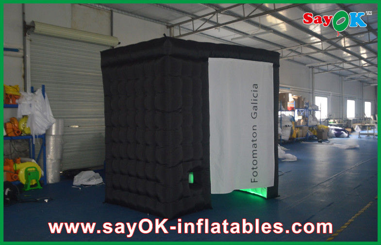 Club Led Black Inflatable Photo Booth , Foldable Portable Photo Booth