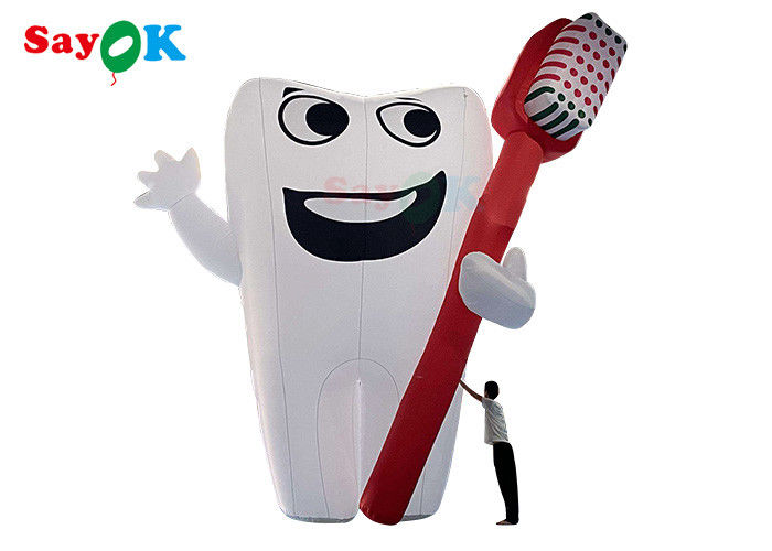 White 6m Inflatable Cartoon Characters Giant Teeth Promotion Products