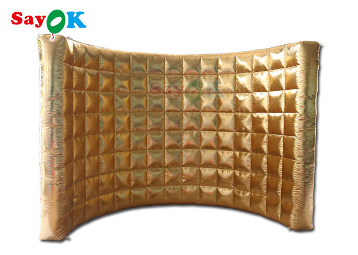 Portable Golden Inflatable Photo Booth Wall Led Lighting Curve Wall ...