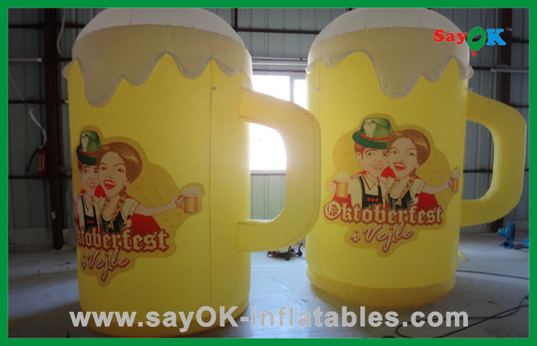 Yellow Color Custom Inflatable Products Giant Inflatable Beer Cup For ...