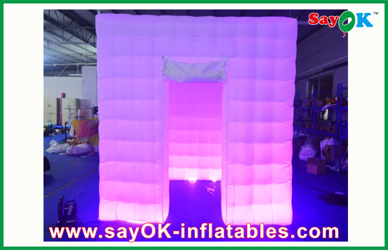 Advertising Booth Displays Portable Wedding Party Inflatable Photo Booth 2.4m With 1 Door Logo ...