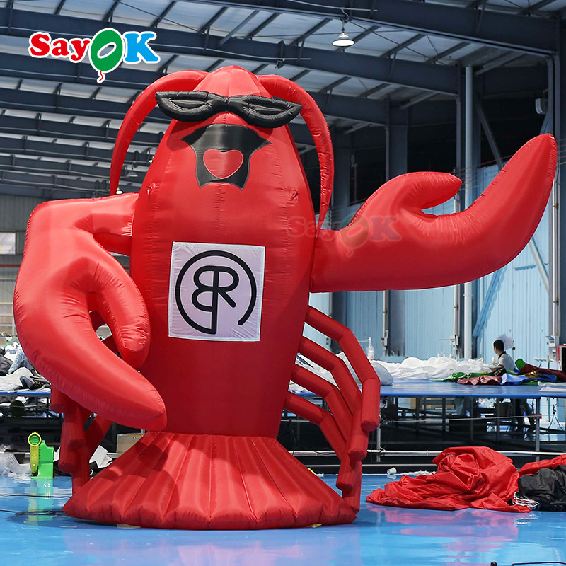 Giant Inflatable Cartoon Characters Lobster Model 4mH Red Colour ...