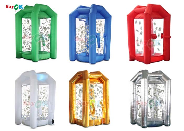 Tarpaulin Inflatable Cash Cube Money Grab Machine Money Blowing Booth ...