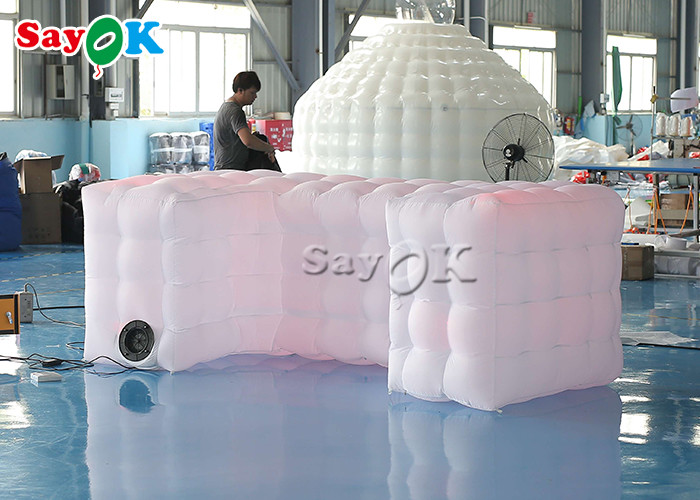 Family Air Tent LED Illuminated Inflatable Bar Counter With Blower For ...
