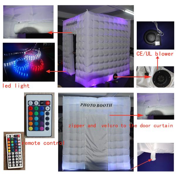 Inflatable Party Decorations White Party Blow Up Photo Booth Tent LED ...