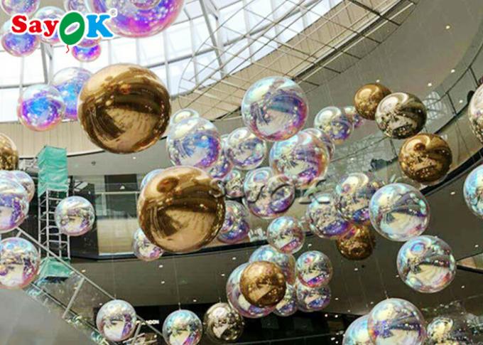 Gold And Silver 2.5m Waterproof Inflatable Mirror Ball For Party